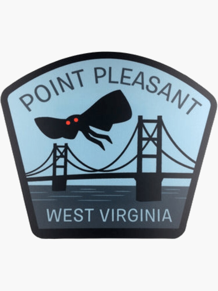 "Point Pleasant West Virginia Mothman Patch Logo" Sticker for Sale by ...
