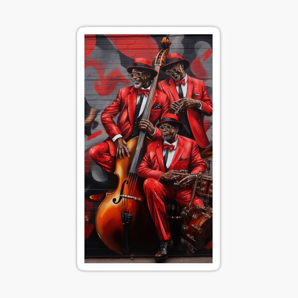 "A Red Suited Jazz Band Players" Sticker for Sale by StudioRedKoala ...
