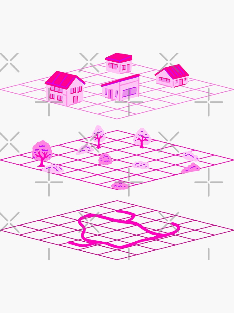 "Barbie World GIS Layers" Sticker for Sale by lawlessdesign | Redbubble