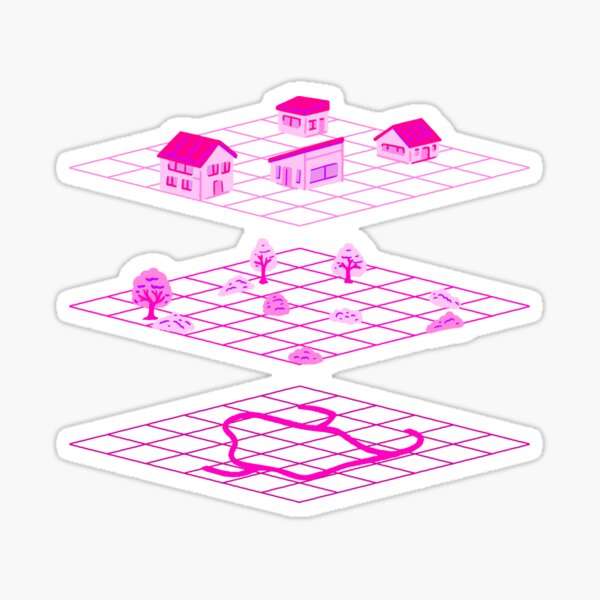 "Barbie World GIS Layers" Sticker for Sale by lawlessdesign | Redbubble