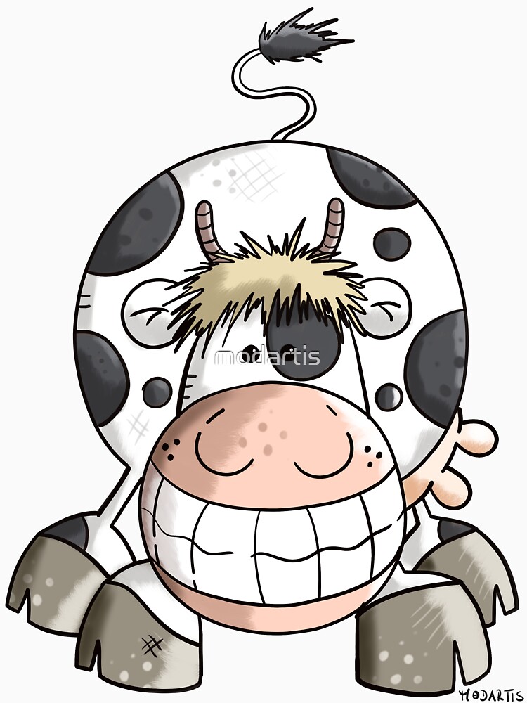 "Laughing Black Spotted Cow" T-shirt by modartis | Redbubble