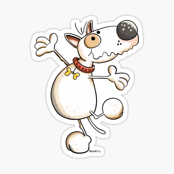 "Happy Dancing Bull Terrier" Sticker for Sale by modartis | Redbubble
