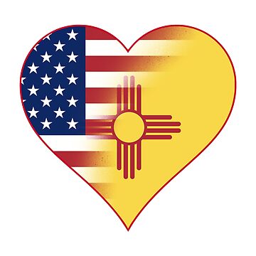"State of New Mexico Flag and American Flag Fusion Design" Poster for ...
