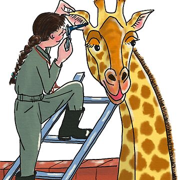 "Cute Giraffe and Vet" Sticker for Sale by Suibets | Redbubble