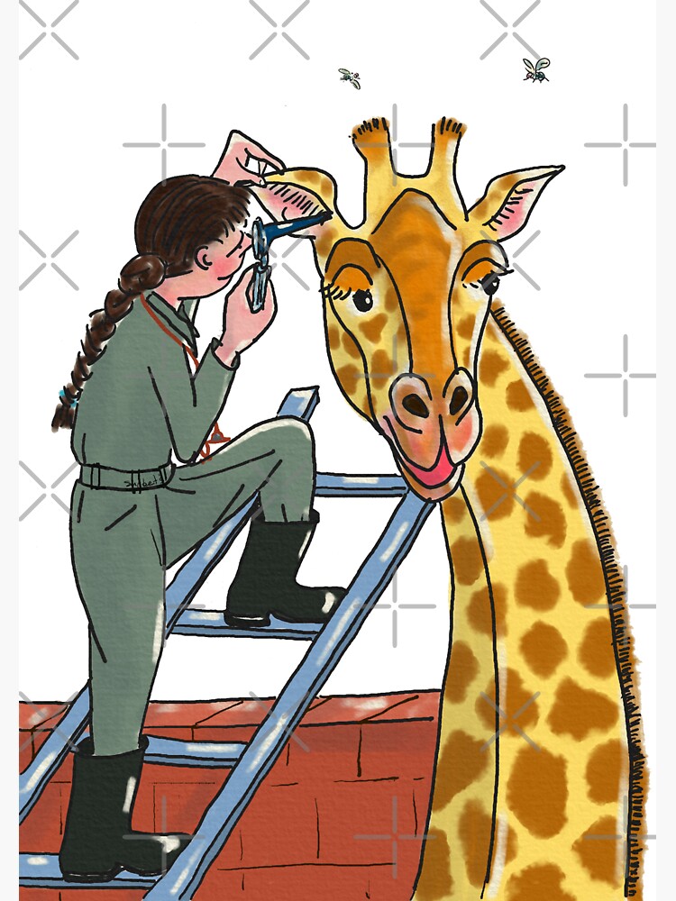 "Cute Giraffe and Vet" Sticker for Sale by Suibets | Redbubble