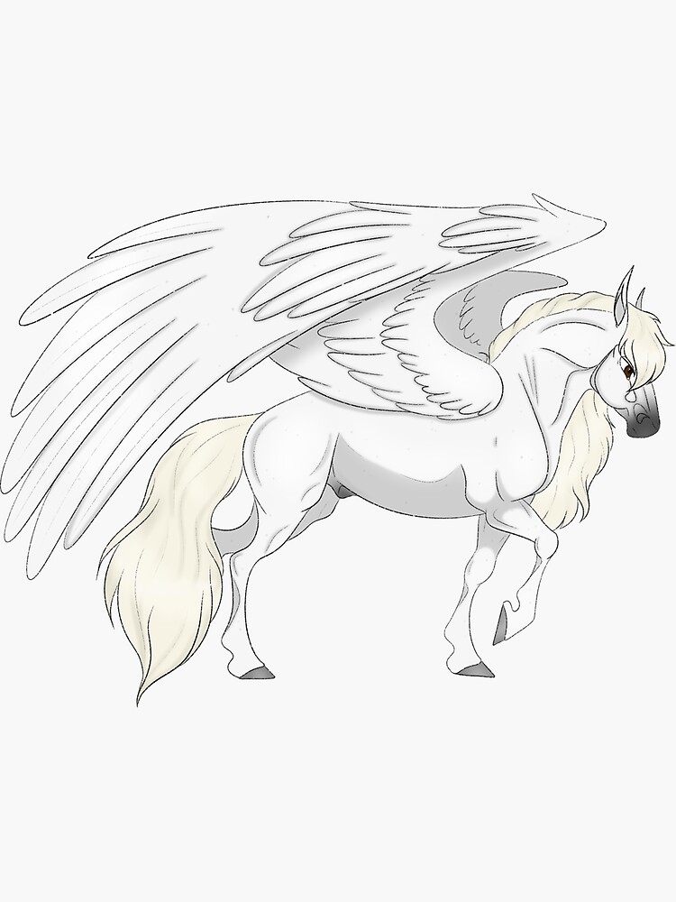 "Beam (Grey pegasus sticker)" Sticker for Sale by SkyePaarZuke | Redbubble