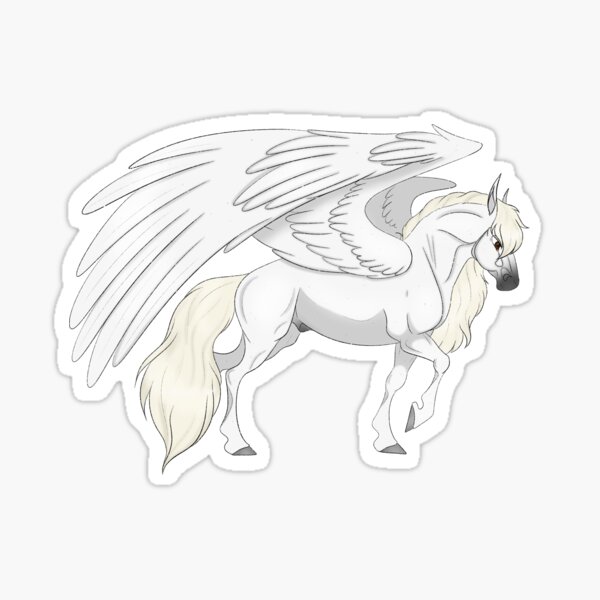 "Beam (Grey pegasus sticker)" Sticker for Sale by SkyePaarZuke | Redbubble