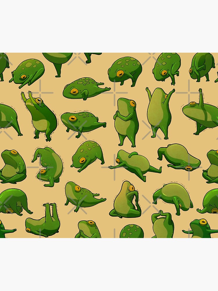 "Yoga Frogs Poster With Text" Throw Blanket for Sale by DingHuArt ...