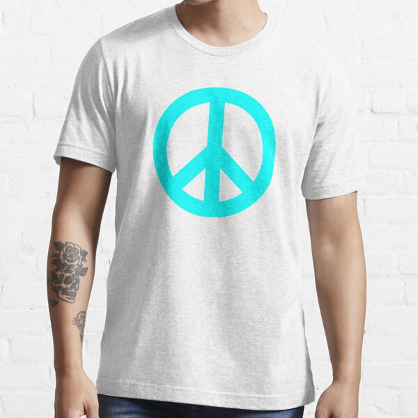 "Cyan Peace Sign Symbol" T-shirt for Sale by popculture | Redbubble ...