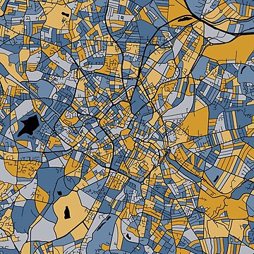 "Birmingham Map Pattern in Blue & Gold" Sticker for Sale by PatternMaps ...