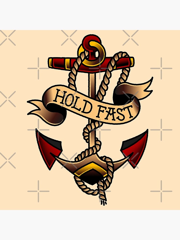 "Salty-Dog American Traditional Hold Fast Anchor" Poster for Sale by ...