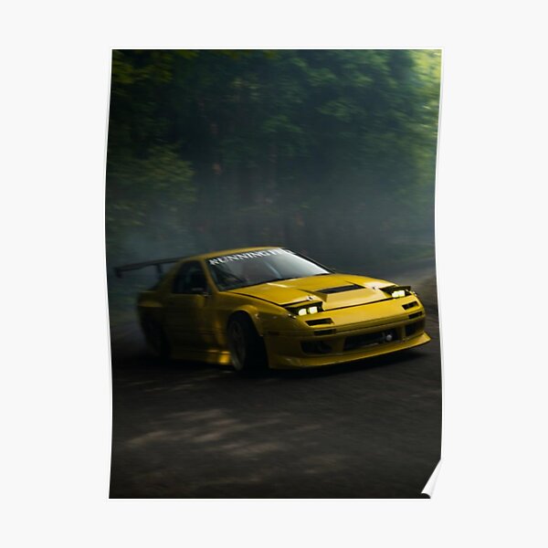 "Yellow Rx7 FC" Poster for Sale by shanilhasantha | Redbubble