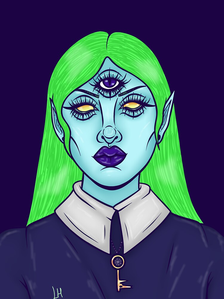 "3 eyed lady " Sticker for Sale by CoffinKeyArt | Redbubble