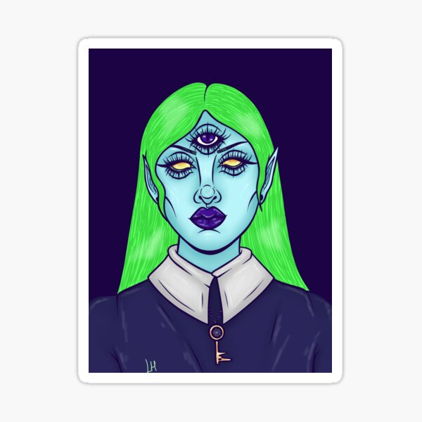 "3 eyed lady " Sticker for Sale by CoffinKeyArt | Redbubble