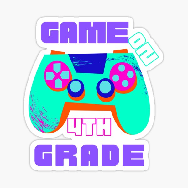 "Game On 4th Grade Boys gamer Kids Fourth Grade Back To School" Sticker ...