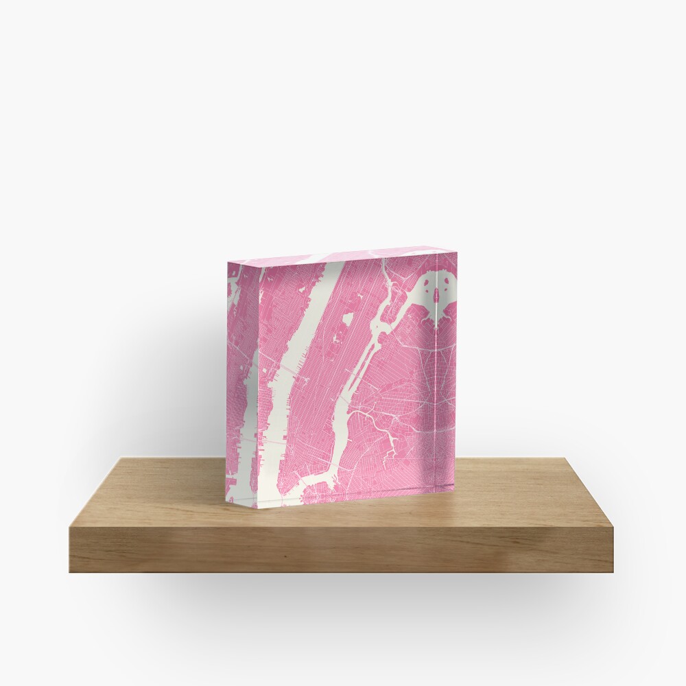 "Pink Manhattan Map" Sticker for Sale by NicolJay | Redbubble