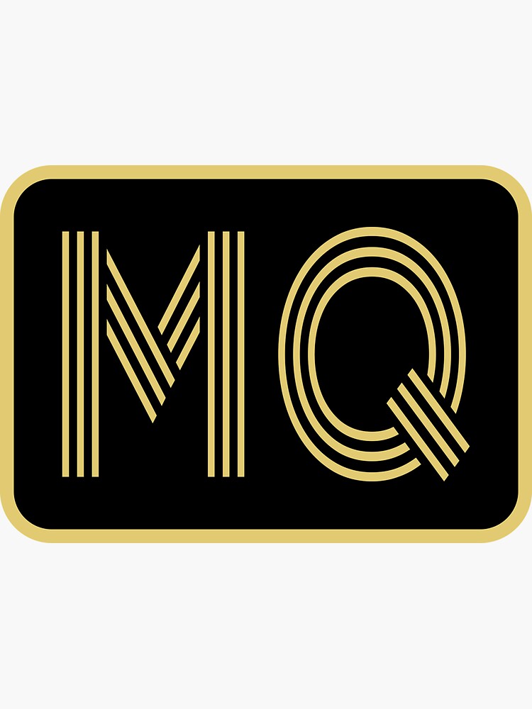 "MQ Initials Gold Geometric Letters" Sticker for Sale by jeallan ...