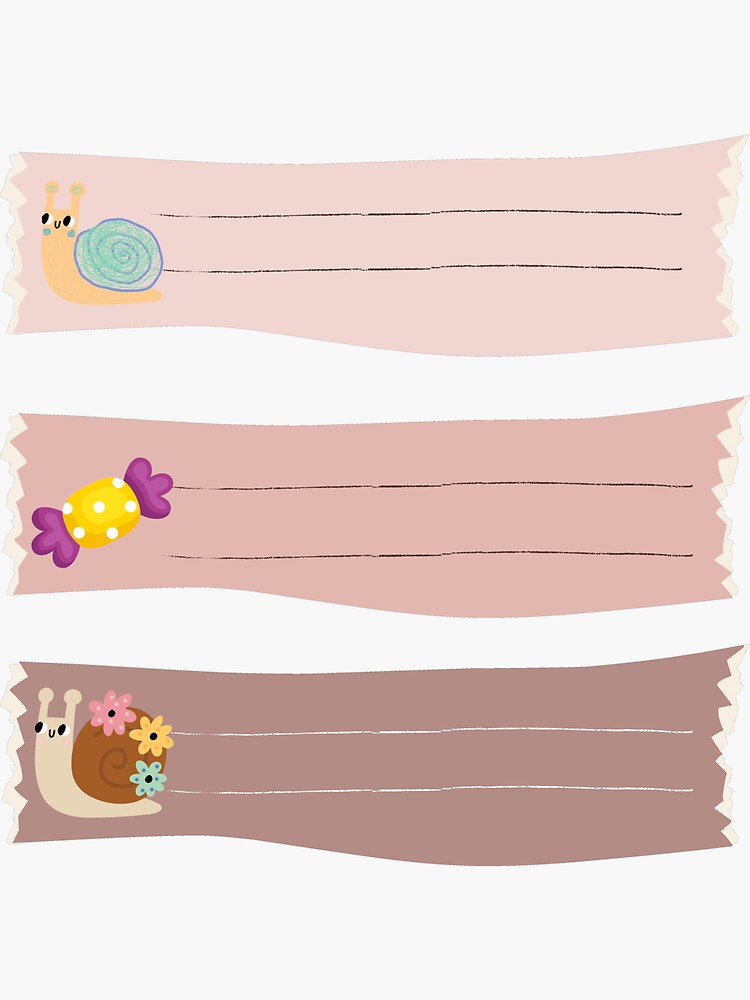"Aesthetic book snail flower name label tag school" Sticker for Sale by ...