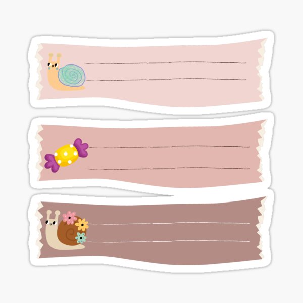 "Aesthetic book snail flower name label tag school" Sticker for Sale by ...