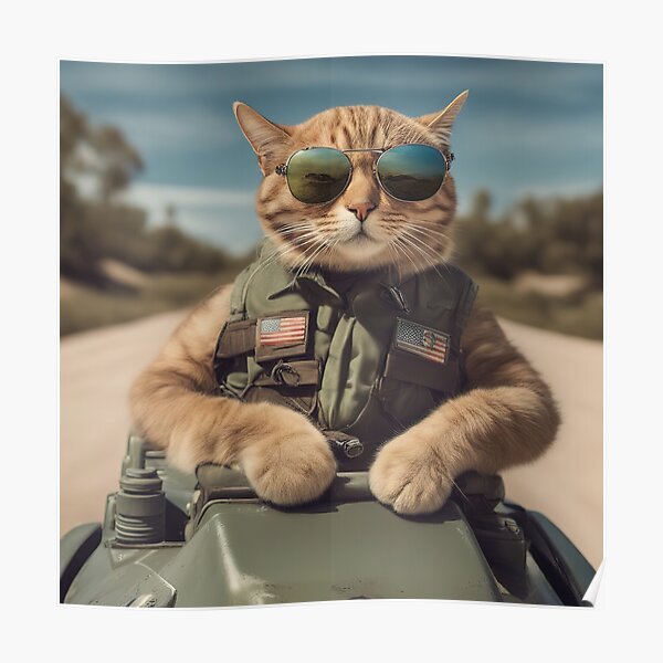"Army cat soldier riding a tank" Poster for Sale by Remco Kouw | Redbubble