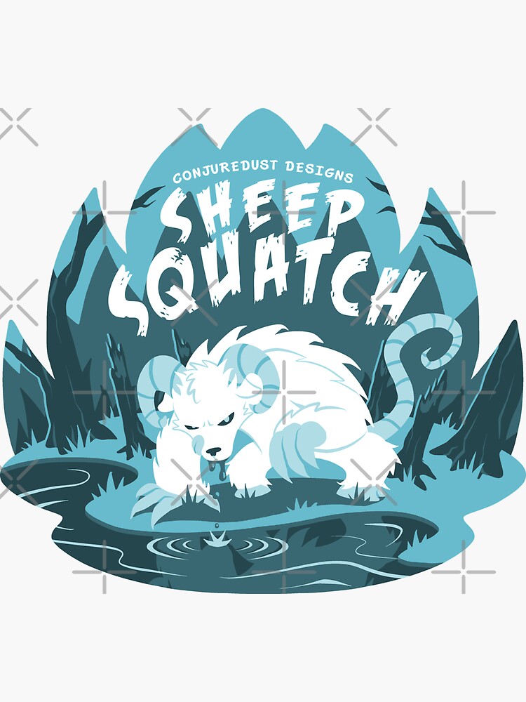 "Sheepsquatch Encounter" Sticker for Sale by dannerseyffer | Redbubble