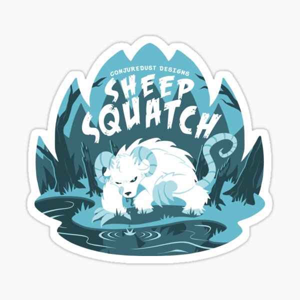 "Sheepsquatch Encounter" Sticker for Sale by dannerseyffer | Redbubble