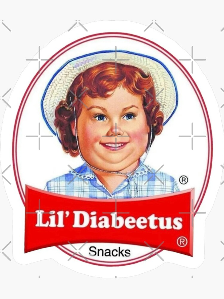 "Lil’ Diabeetus" Sticker for Sale by Maddie OMalley | Redbubble