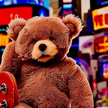 "Time Square Teddy Bear" Sticker for Sale by vesvanviv | Redbubble