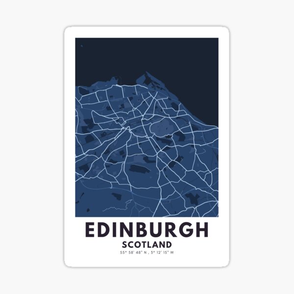 "Edinburgh Scotland Map" Sticker for Sale by caffeinatedgal | Redbubble