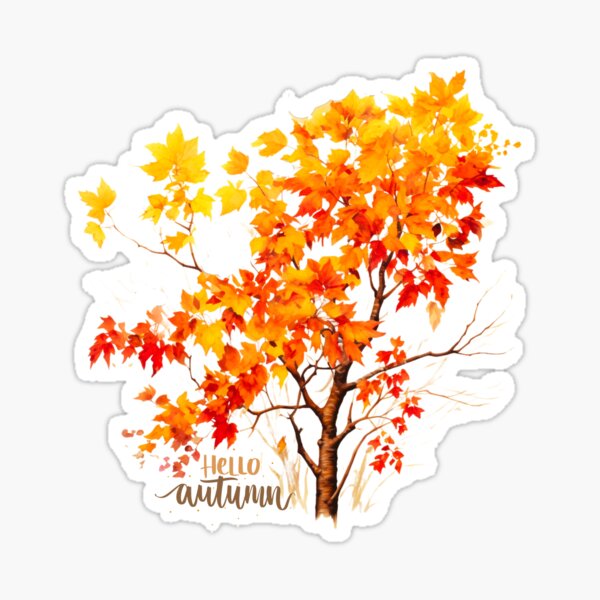 "Autumn Tree" Sticker for Sale by ImaginVibes | Redbubble