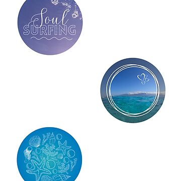 "Aesthetic Ocean Stickers (3-pack)" Sticker for Sale by BethsStickerBox ...