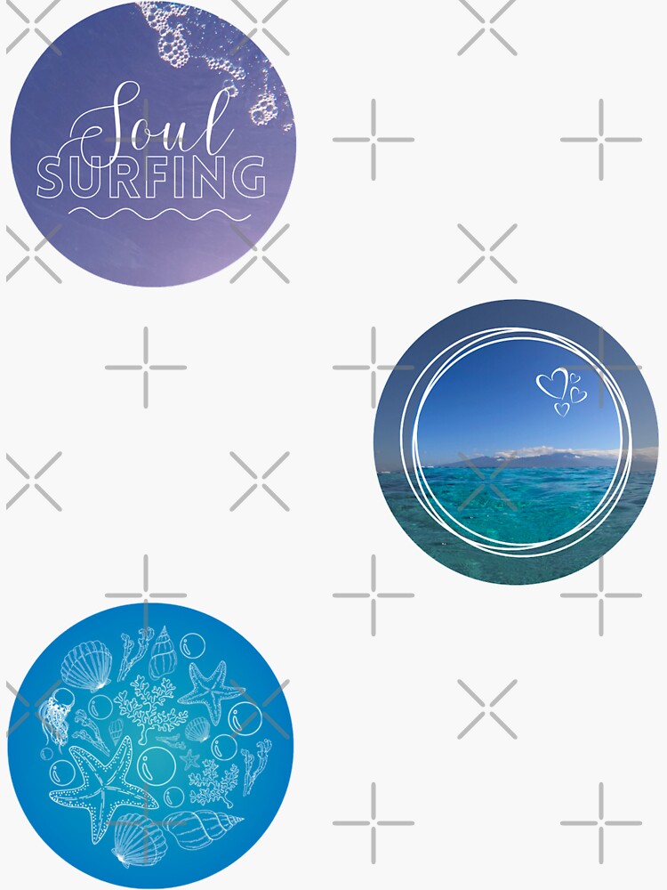 "Aesthetic Ocean Stickers (3-pack)" Sticker for Sale by BethsStickerBox ...