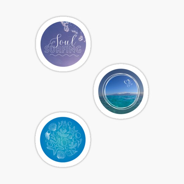 "Aesthetic Ocean Stickers (3-pack)" Sticker for Sale by BethsStickerBox ...