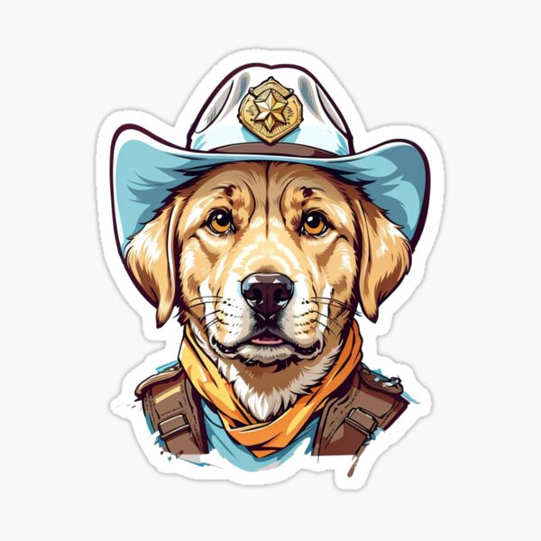 "Sheriff Labrador Canine Design - The Law-Enforcing Pup " Sticker for ...