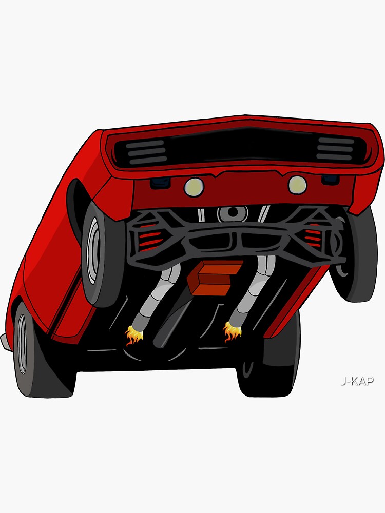 "Red 69 Camaro drag car" Sticker for Sale by J-KAP | Redbubble