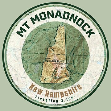 "Mountain Map NH Shape - Mt Monadnock" Sticker for Sale by Graham ...