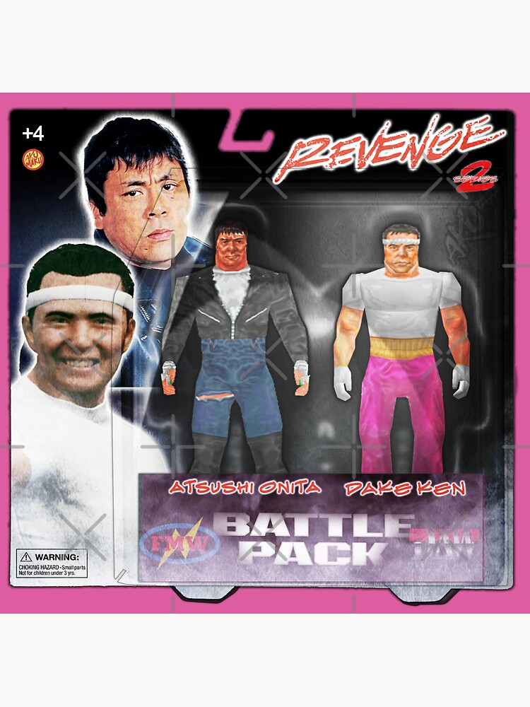 "Atsushi Onita/Dake Ken - Revenge Figures Series #2" Sticker for Sale ...