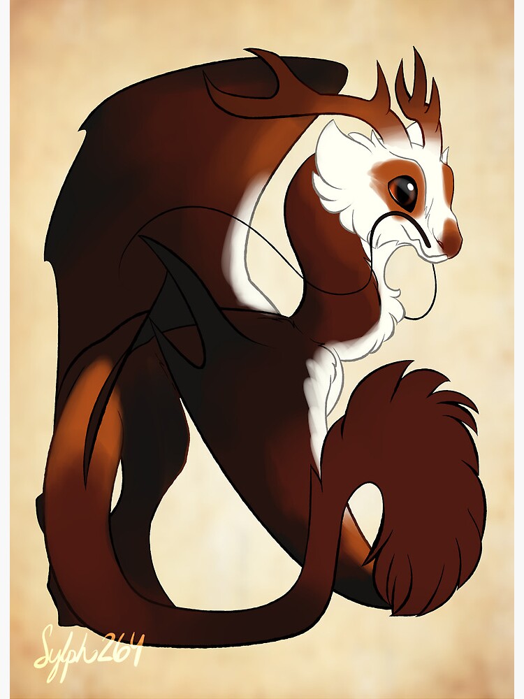 "Red and White Giant Flying Squirrel Dragon" Art Board Print for Sale ...