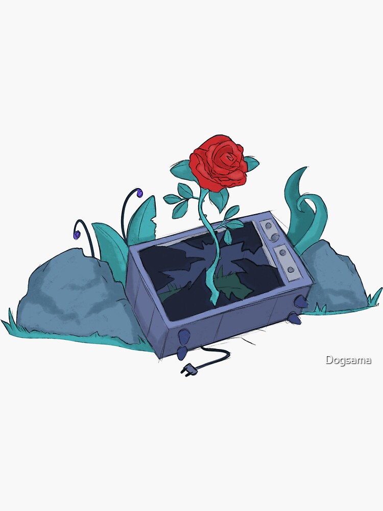 "TV Rose 2" Sticker for Sale by Dogsama | Redbubble