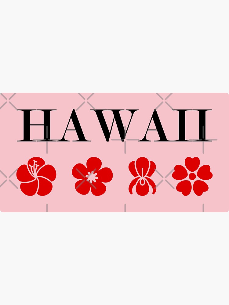 "Nice Hawaii Red Flower Icons Light-Color" Sticker for Sale by ...