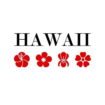 "Nice Hawaii Red Flower Icons Light-Color" Sticker for Sale by ...
