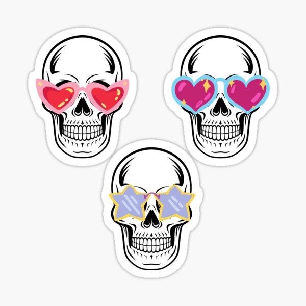 "Set of Colorful Good Looking Skulls Part 1" Sticker for Sale by ...