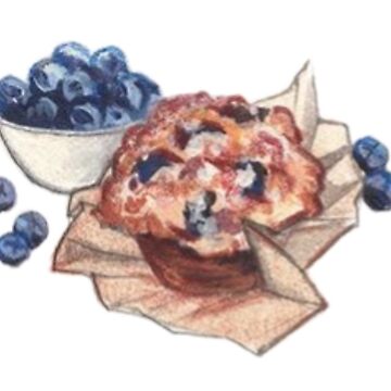 "Cute Blueberry Muffin Design" Sticker for Sale by lizziesartshop ...