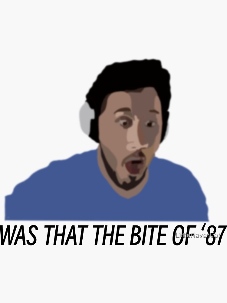 "WAS THAT THE BITE OF 87" Sticker for Sale by LittleRavenCat | Redbubble