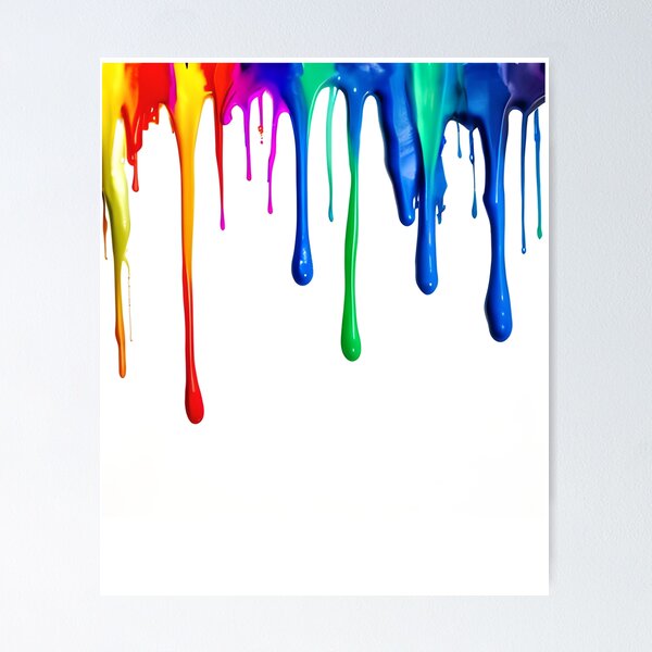 "colored paint dripping," Poster for Sale by Colada ... | Redbubble