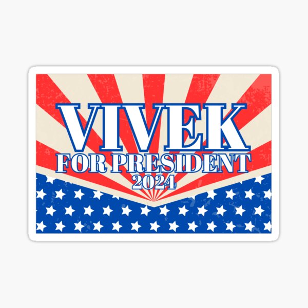 "Vivek Ramaswamy for President 2024" Sticker for Sale by IRONIRO ...