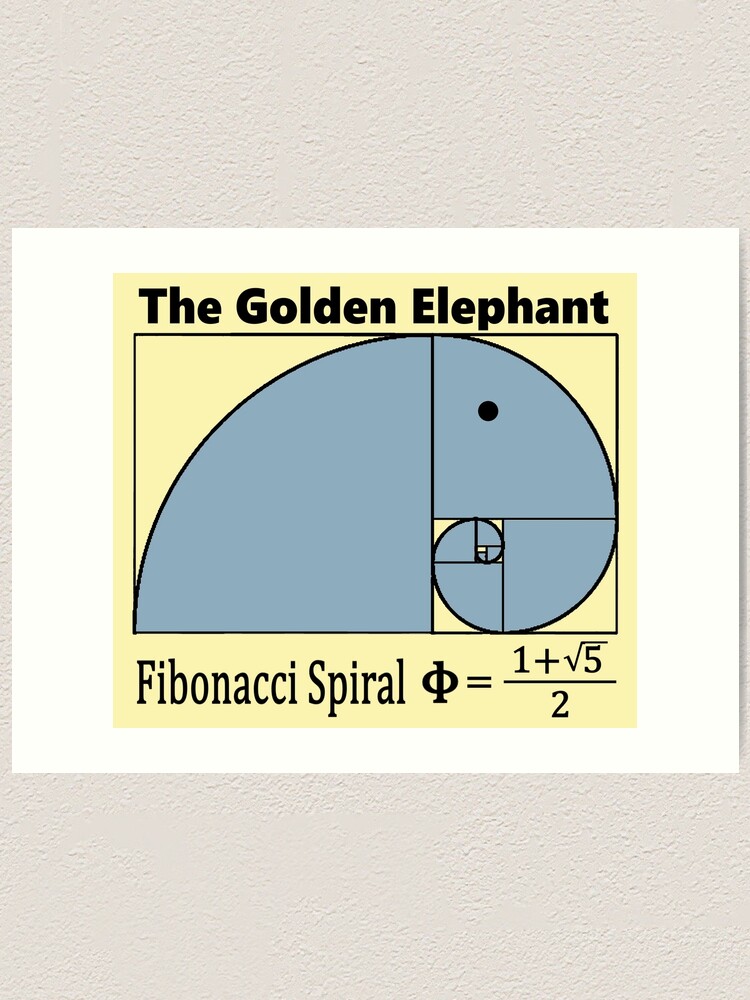 "Fibonacci Spiral – The Golden Elephant" Art Print by bethcentral ...