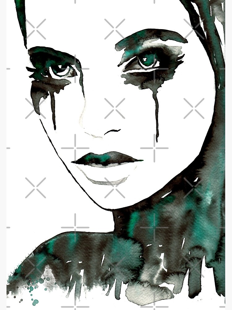 Sad Woman Crying Painting