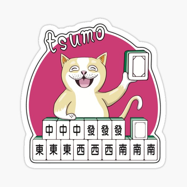 "Mahjong cat got tsumo /Fu_mahjong winner " Sticker for Sale by ...