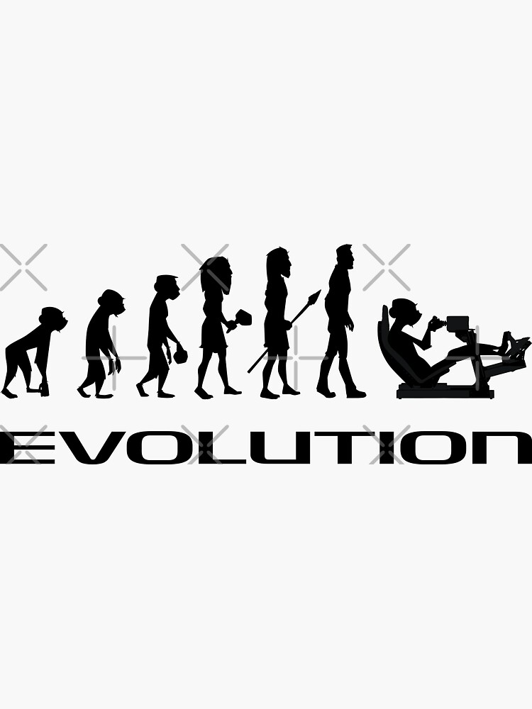 "Sim racing evolution" Sticker by MiataApparel | Redbubble